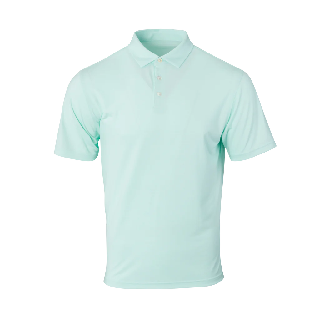 MensMist Reserve Stripe Golf Polo - Mist - Solid Light Teal Blue, Teal ...